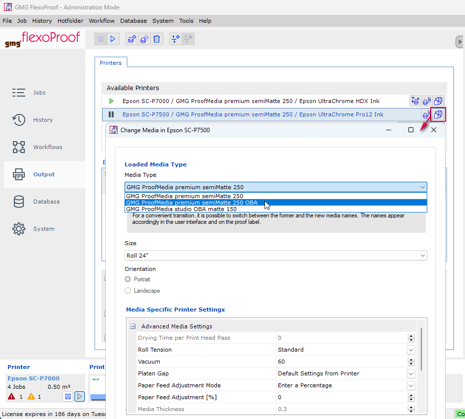 How to add or change the proof media – GMG Support
