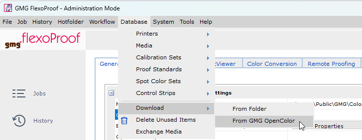 How to download projects and profiles into the ColorProof database ...