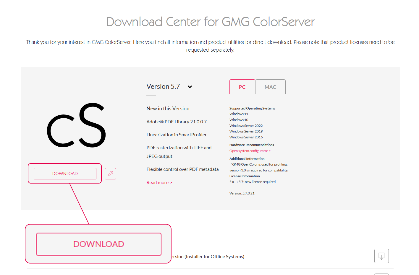 Download & installation – GMG Support