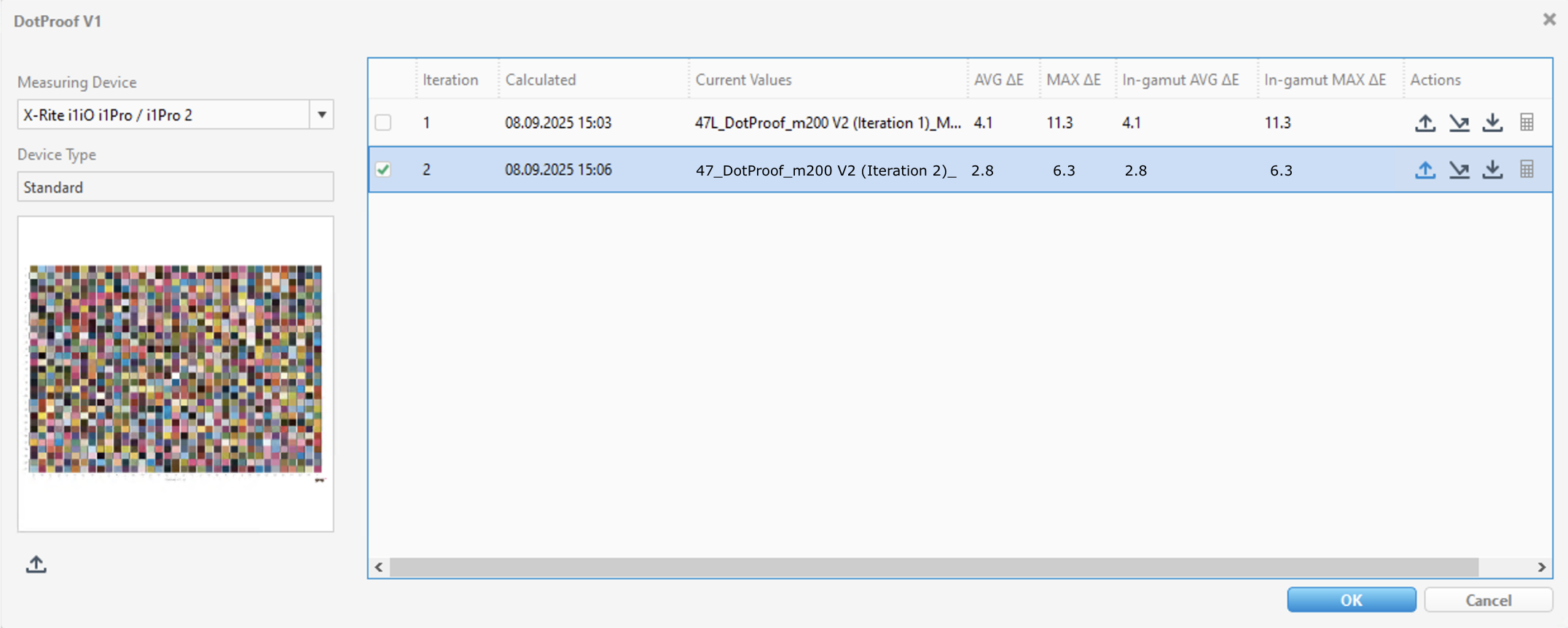 Ein DotProof-Profil iterieren – GMG Support